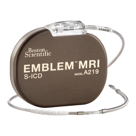 BOSTON SCIENTIFIC EMBLEM S-ICD USER MANUAL Pdf Download | ManualsLib