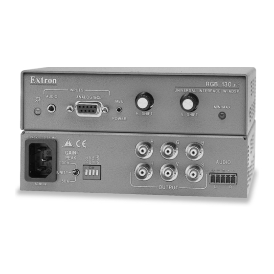 EXTRON ELECTRONICS UNIVERSAL INTERFACES RGB 130XI USER MANUAL Pdf ...