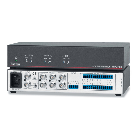 EXTRON ELECTRONICS DA 12V/6V DUAL EQ USER MANUAL Pdf Download | ManualsLib