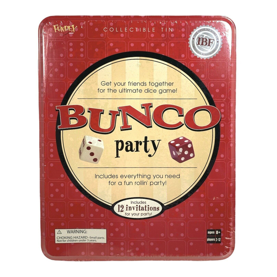 FUNDEX GAMES BUNCO OFFICIAL RULES Pdf Download | ManualsLib