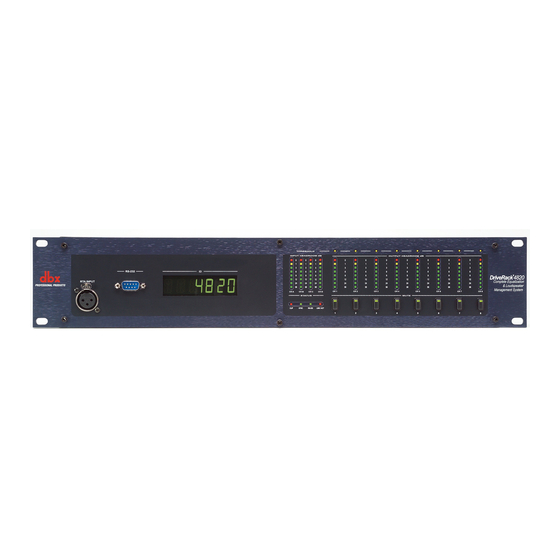 DBX DRIVERACK 4800 SPECIFICATIONS Pdf Download | ManualsLib