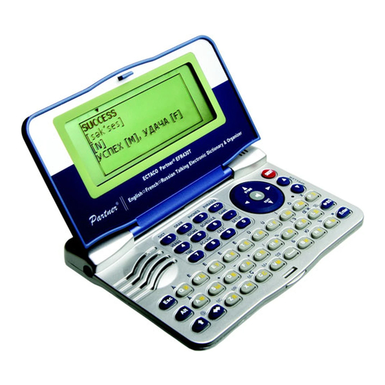 ECTACO PARTNER EFR430T USER MANUAL Pdf Download | ManualsLib