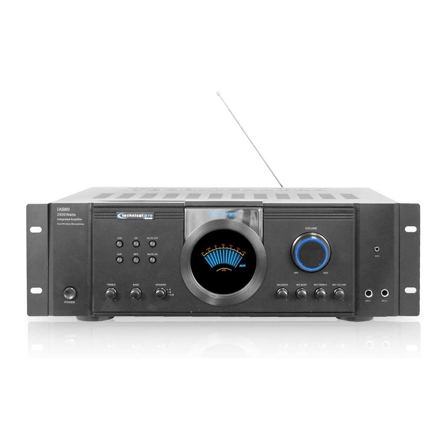 TECHNICAL PRO IAB80 USER MANUAL Pdf Download | ManualsLib