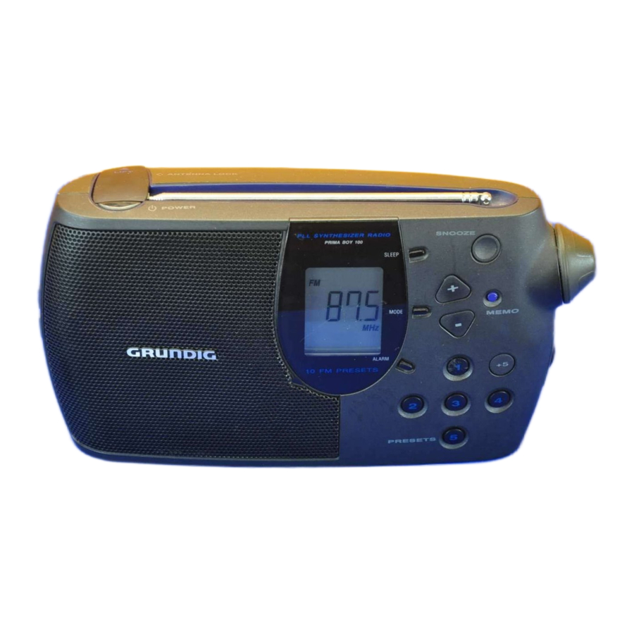 Grundig Prima Boy 100 Portable Radio Manual | ManualsLib