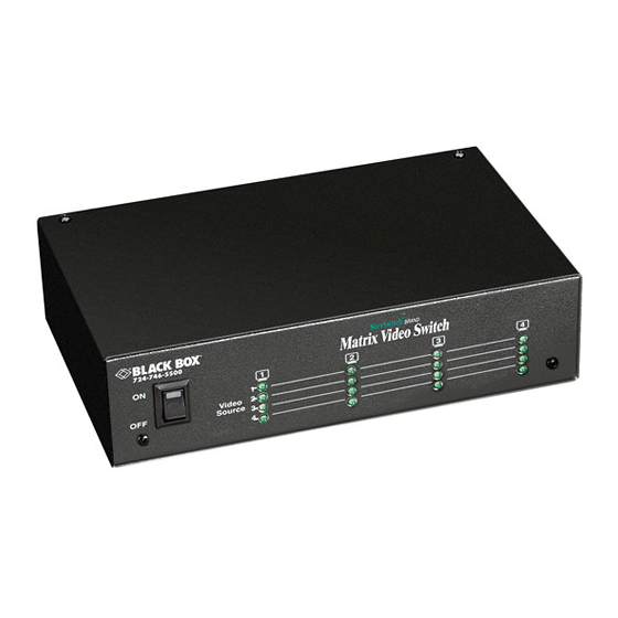 BLACK BOX ACL0404A MATRIX SWITCHER SPECIFICATIONS | ManualsLib