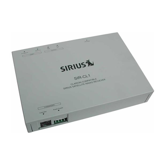SIRIUS SATELLITE RADIO SIR-CL1 USER MANUAL Pdf Download | ManualsLib