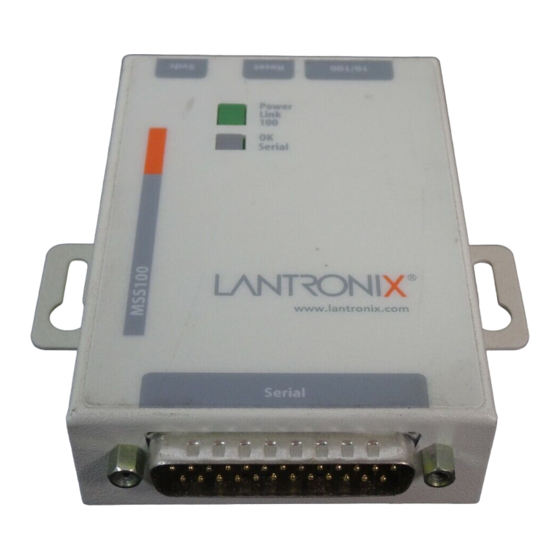 LANTRONIX MSS100 QUICK START MANUAL Pdf Download | ManualsLib