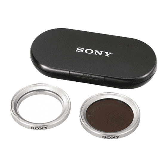 SONY ND FILTER KIT OPERATING INSTRUCTIONS Pdf Download | ManualsLib