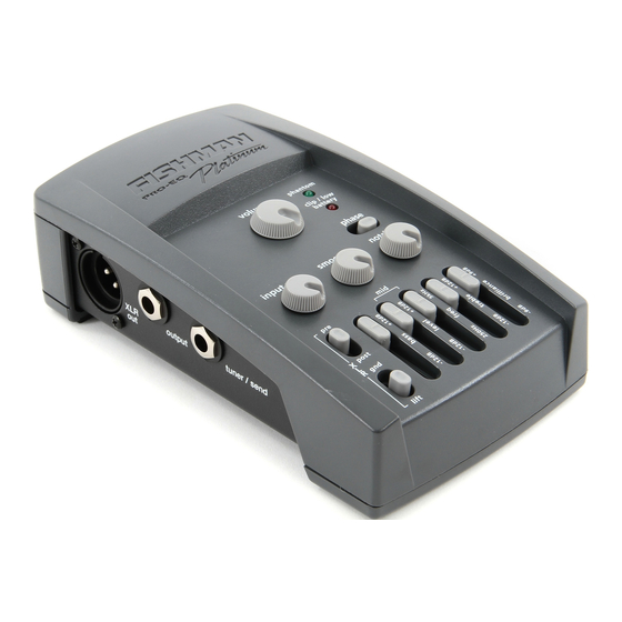 FISHMAN PRO-EQ PLATINUM USER MANUAL Pdf Download | ManualsLib
