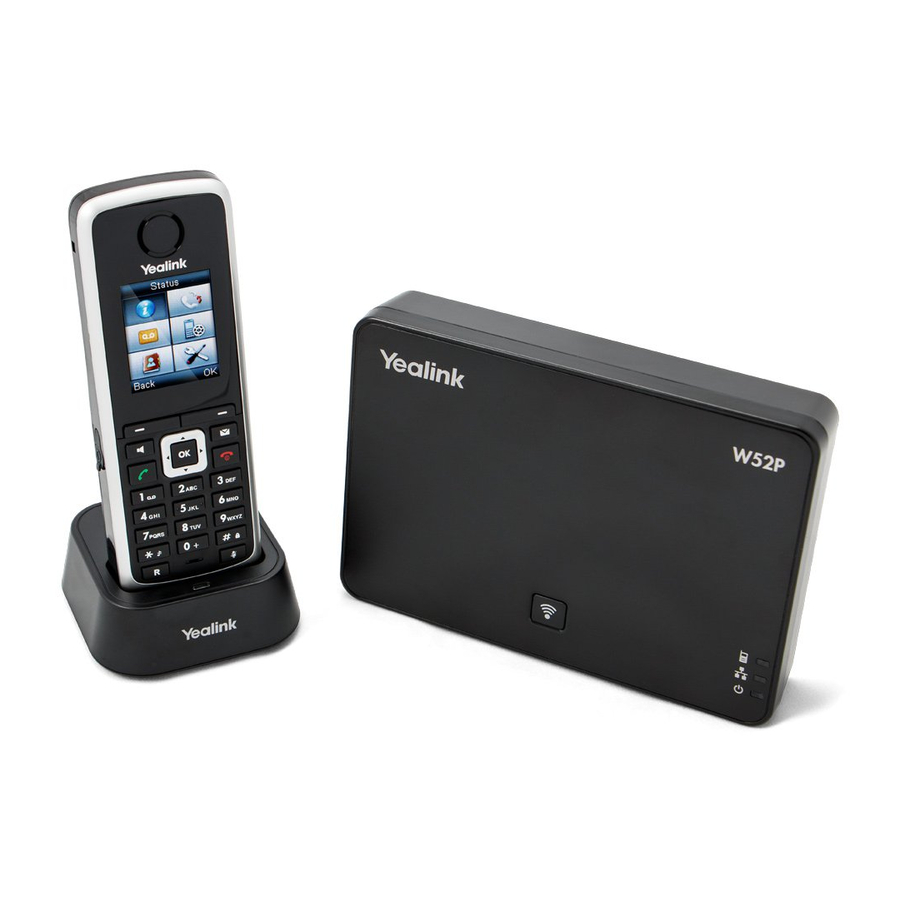 Yealink W52P, W52H IP DECT Phone Quick Installation Guide | ManualsLib