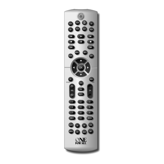 ONE FOR ALL 8L UNIVERSAL USER MANUAL Pdf Download | ManualsLib