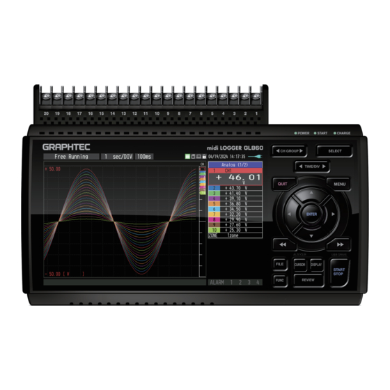 GRAPHTEC MIDI LOGGER GL860 QUICK START MANUAL Pdf Download | ManualsLib