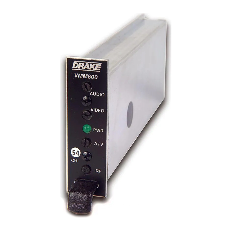 DRAKE VMM 600, VMM 860 - Video Modulator System Manual | ManualsLib