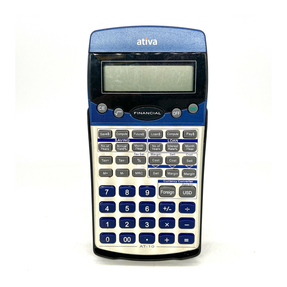 ATIVA AT-10 OPERATION MANUAL Pdf Download | ManualsLib