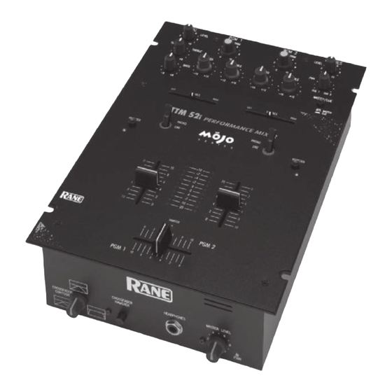 RANE TTM 52 OPERATOR'S MANUAL Pdf Download | ManualsLib