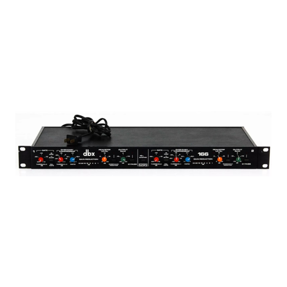 DBX 166 QUICK MANUAL Pdf Download | ManualsLib