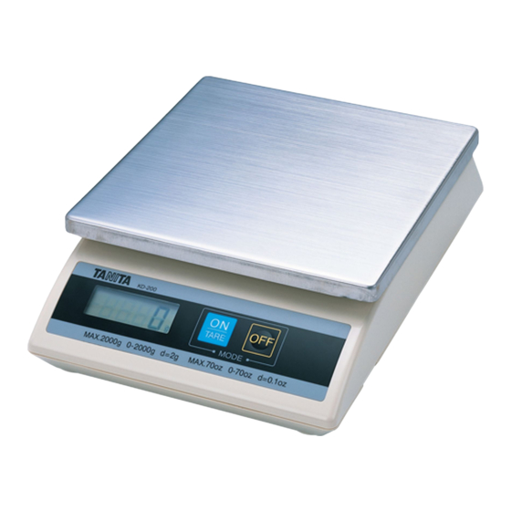 TANITA KD-200 INSTRUCTION MANUAL Pdf Download | ManualsLib