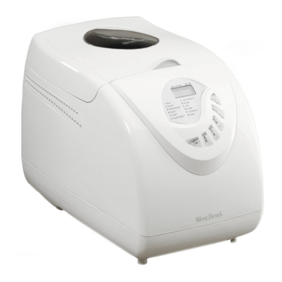 WEST BEND AUTOMATIC BREAD MAKER INSTRUCTION MANUAL Pdf Download | ManualsLib