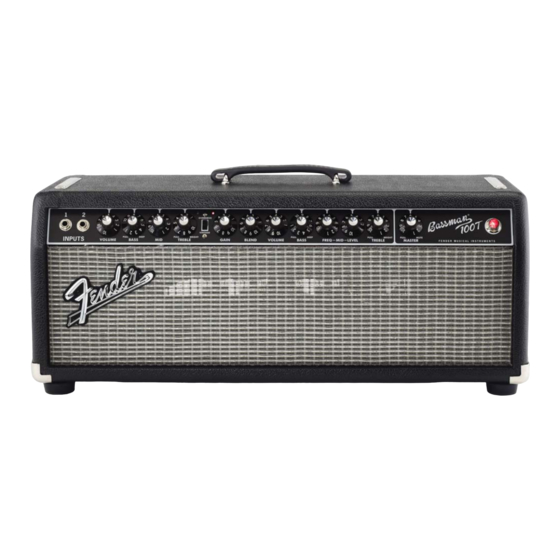 FENDER BASSMAN 100T OWNER'S MANUAL Pdf Download | ManualsLib