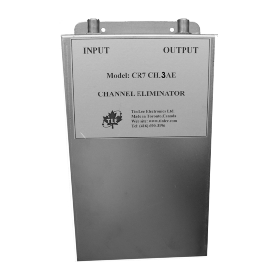 TIN LEE ELECTRONICS CR7-3AE QUICK START MANUAL Pdf Download | ManualsLib