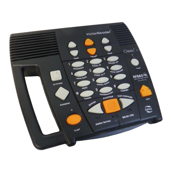 HUMANWARE VICTOR READER CLASSIC + USER MANUAL Pdf Download | ManualsLib