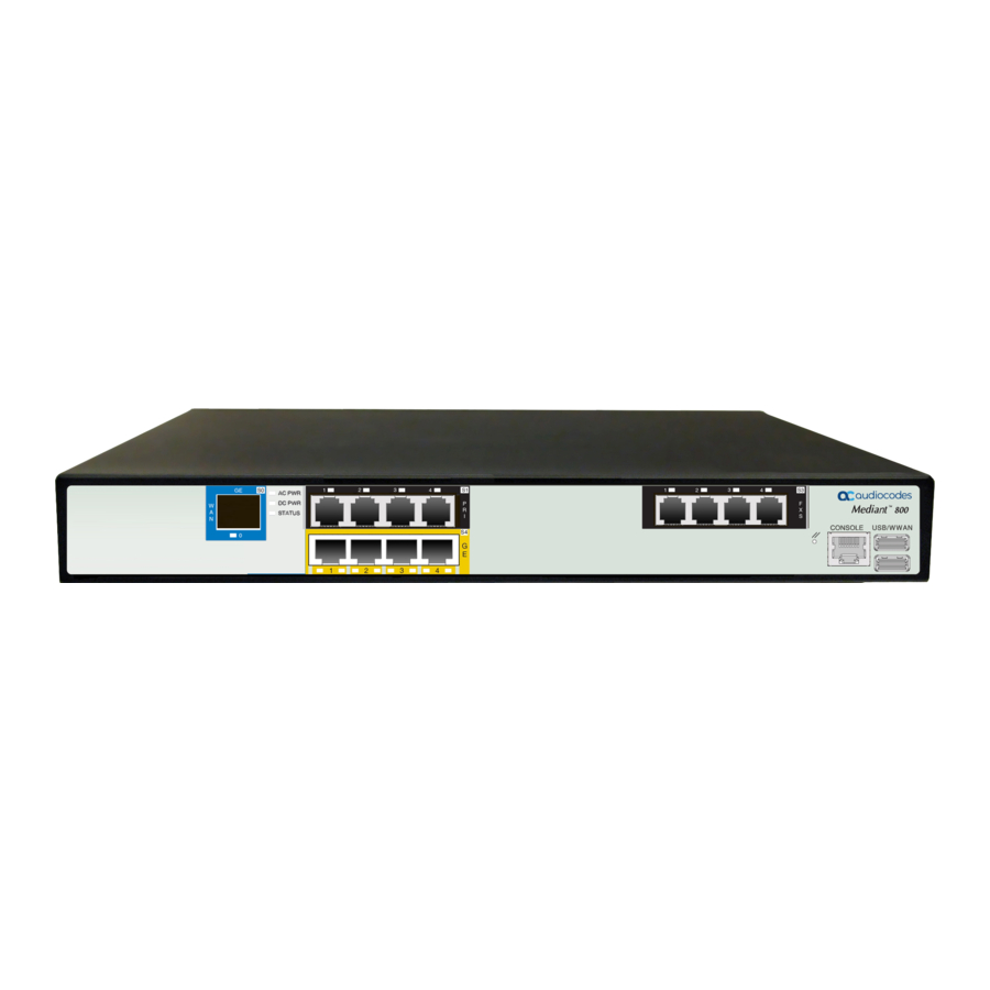 AudioCodes Mediant 800, 800B, 800C Manual | ManualsLib