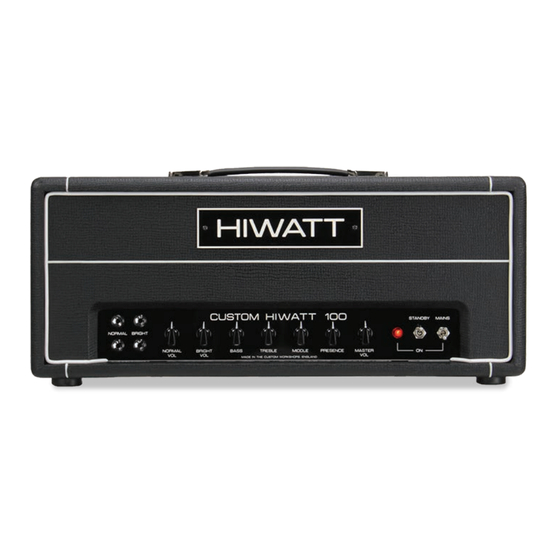 HIWATT CUSTOM 100 OWNER'S MANUAL Pdf Download | ManualsLib