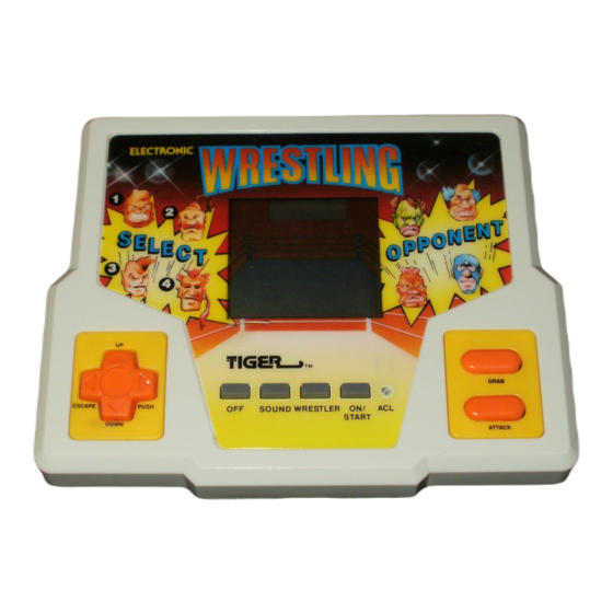 TIGER ELECTRONICS ELECTRONIC WRESTLING LCD GAME 7-737 INSTRUCTION ...