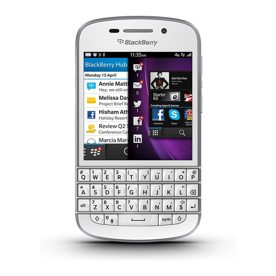 BLACKBERRY Q10 USER MANUAL Pdf Download | ManualsLib