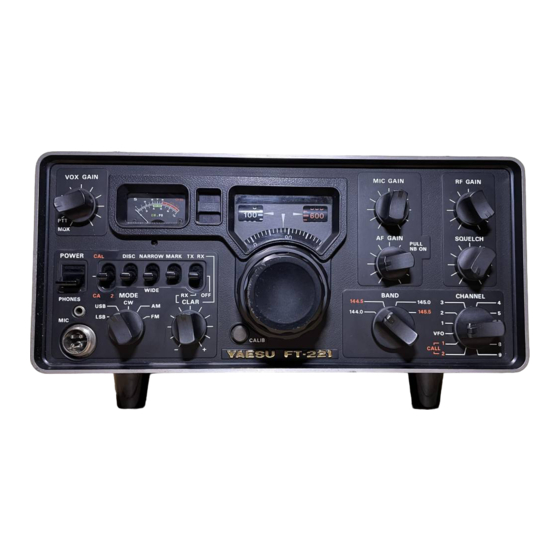 YAESU FT-221 SERIES MAINTENANCE SERVICE MANUAL Pdf Download | ManualsLib