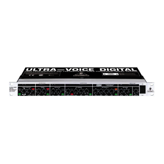 BEHRINGER ULTRAVOICE DIGITAL VX2496 TECHNICAL SPECIFICATIONS Pdf ...