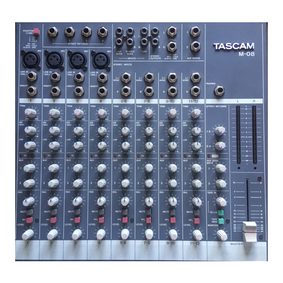 TASCAM M-08 OWNER'S MANUAL Pdf Download | ManualsLib