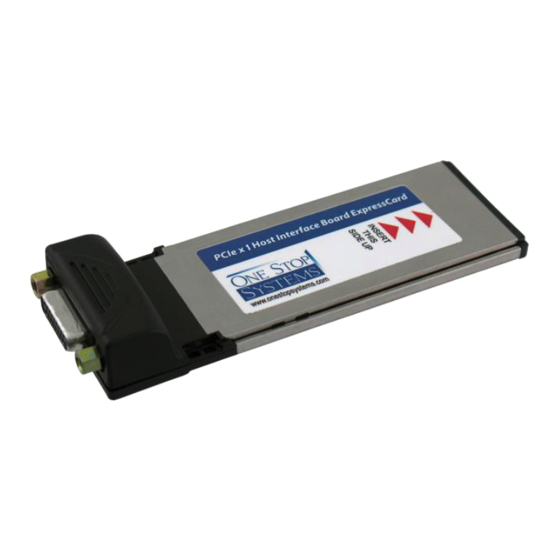 ONE STOP SYSTEMS OSS-PCIE-HIB2-EC-X1 USER MANUAL Pdf Download | ManualsLib