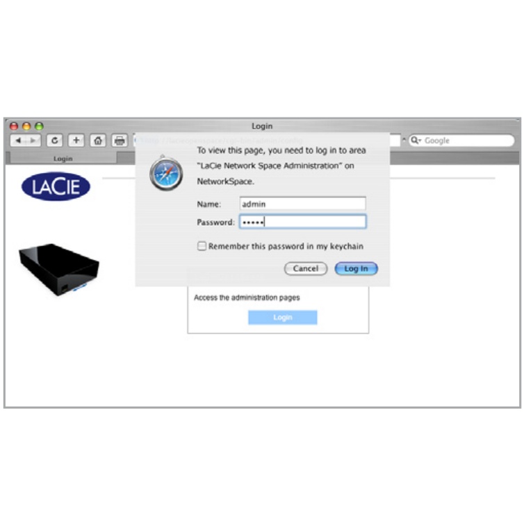 How to Solve LaCie Network Space Login Issues | ManualsLib