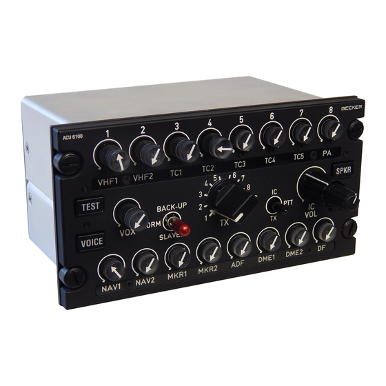 BECKER ACU6100 SERIES INSTALLATION AND OPERATION MANUAL Pdf Download ...