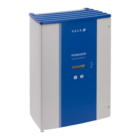 KACO POWADOR 2002 OPERATING INSTRUCTIONS MANUAL Pdf Download | ManualsLib