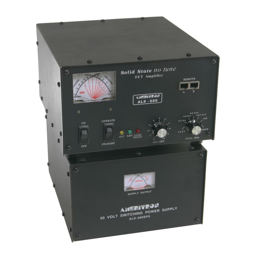 AMERITRON ALS-600 INSTRUCTION MANUAL Pdf Download | ManualsLib