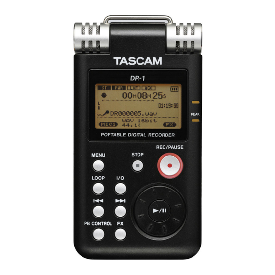 TASCAM DR-1 MANUAL Pdf Download | ManualsLib