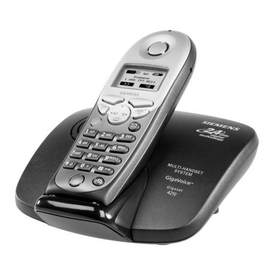 SIEMENS GIGASET 4210 USER MANUAL Pdf Download | ManualsLib