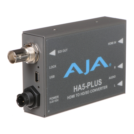 AJA HA5-PLUS INSTALLATION & OPERATION MANUAL Pdf Download | ManualsLib