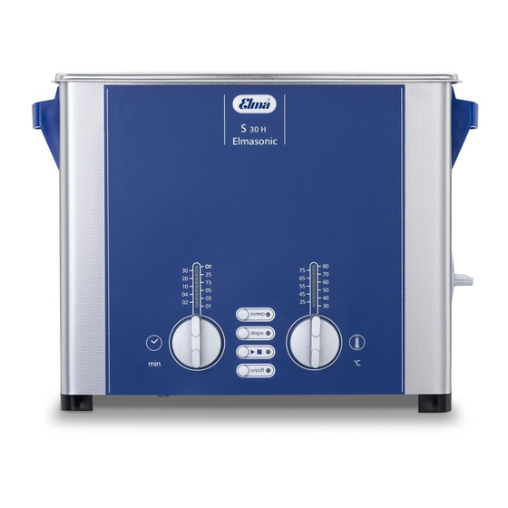 ELMA ELMASONIC S OPERATING INSTRUCTIONS MANUAL Pdf Download | ManualsLib