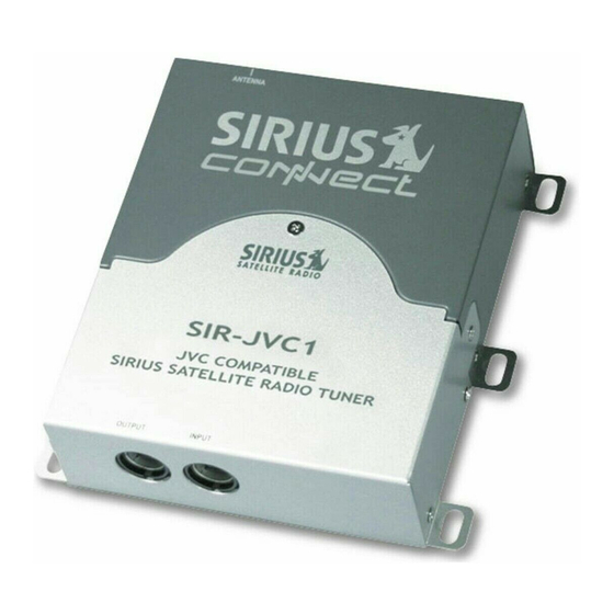 SIRIUS SATELLITE RADIO SIR-JVC1 INSTALLATION MANUAL Pdf Download ...