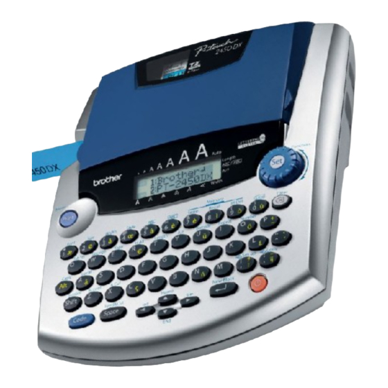 BROTHER P-TOUCH 2450DX USER MANUAL Pdf Download | ManualsLib