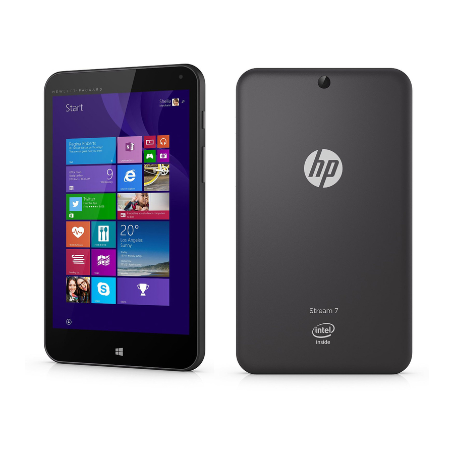 HP TABLET QUICK START MANUAL Pdf Download | ManualsLib