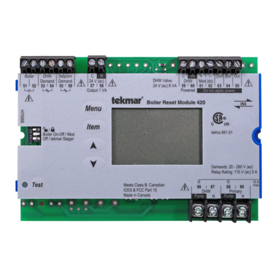 TEKMAR 420 DATA BROCHURE Pdf Download | ManualsLib