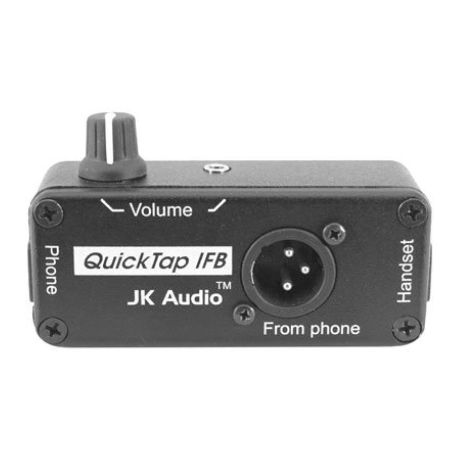 JK AUDIO QUICKTAP IFB USER MANUAL Pdf Download | ManualsLib