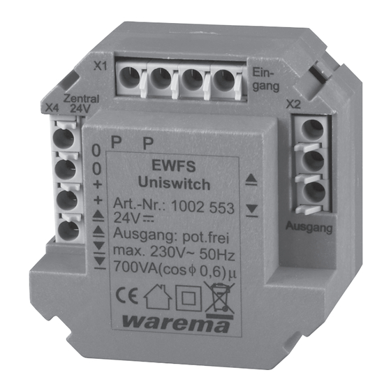 WAREMA EWFS UNISWITCH OPERATING AND INSTALLATION INSTRUCTIONS Pdf ...