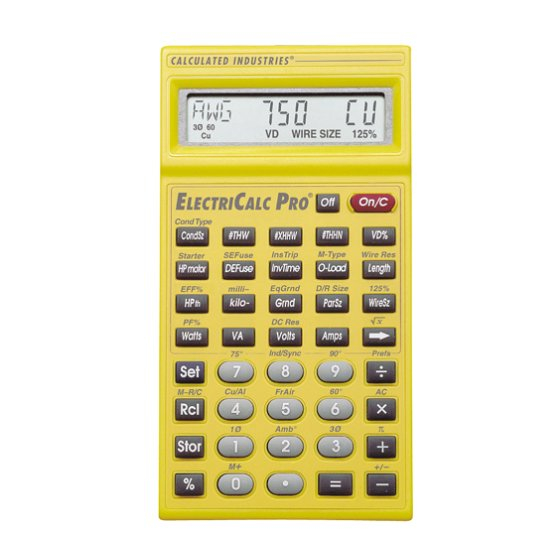 CALCULATED INDUSTRIES ELECTRICALC PRO 5060 USER MANUAL Pdf Download | ManualsLib
