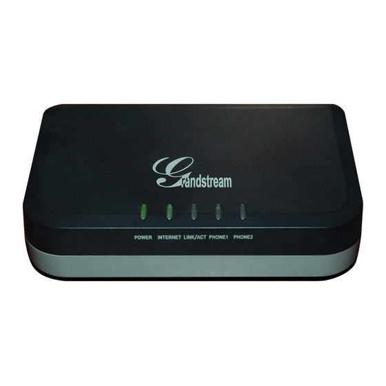 GRANDSTREAM NETWORKS HT702 SETUP AND TROUBLESHOOTING MANUAL Pdf ...