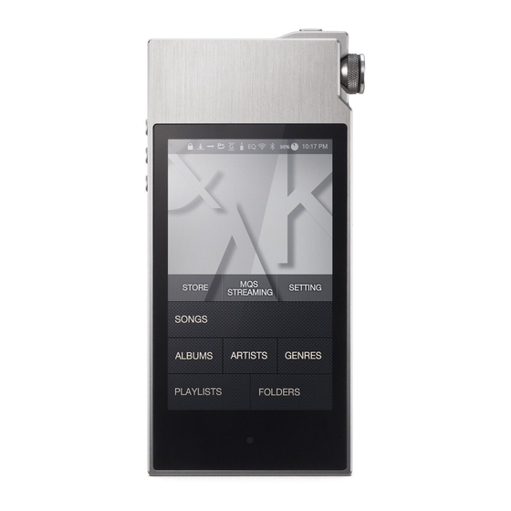 ASTELL & KERN AK120 II USER MANUAL Pdf Download | ManualsLib
